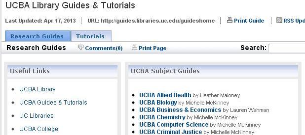 New UCBA Library Guides/Tutorials Web page | LiBlog