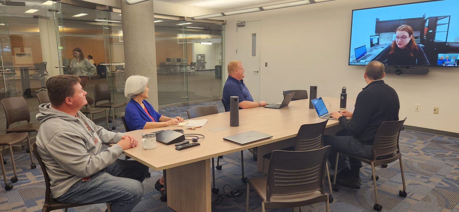 Hosting an online meeting? Langsam Library has a Teams Room. | LiBlog